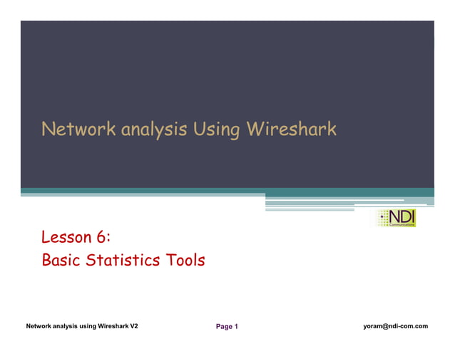 Network Analysis Using Wireshark -Chapter 6- basic statistics tools | PDF