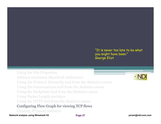 Network Analysis Using Wireshark -Chapter 6- basic statistics tools | PDF