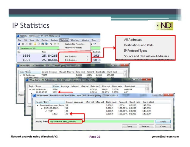 Network Analysis Using Wireshark -Chapter 6- basic statistics tools | PDF
