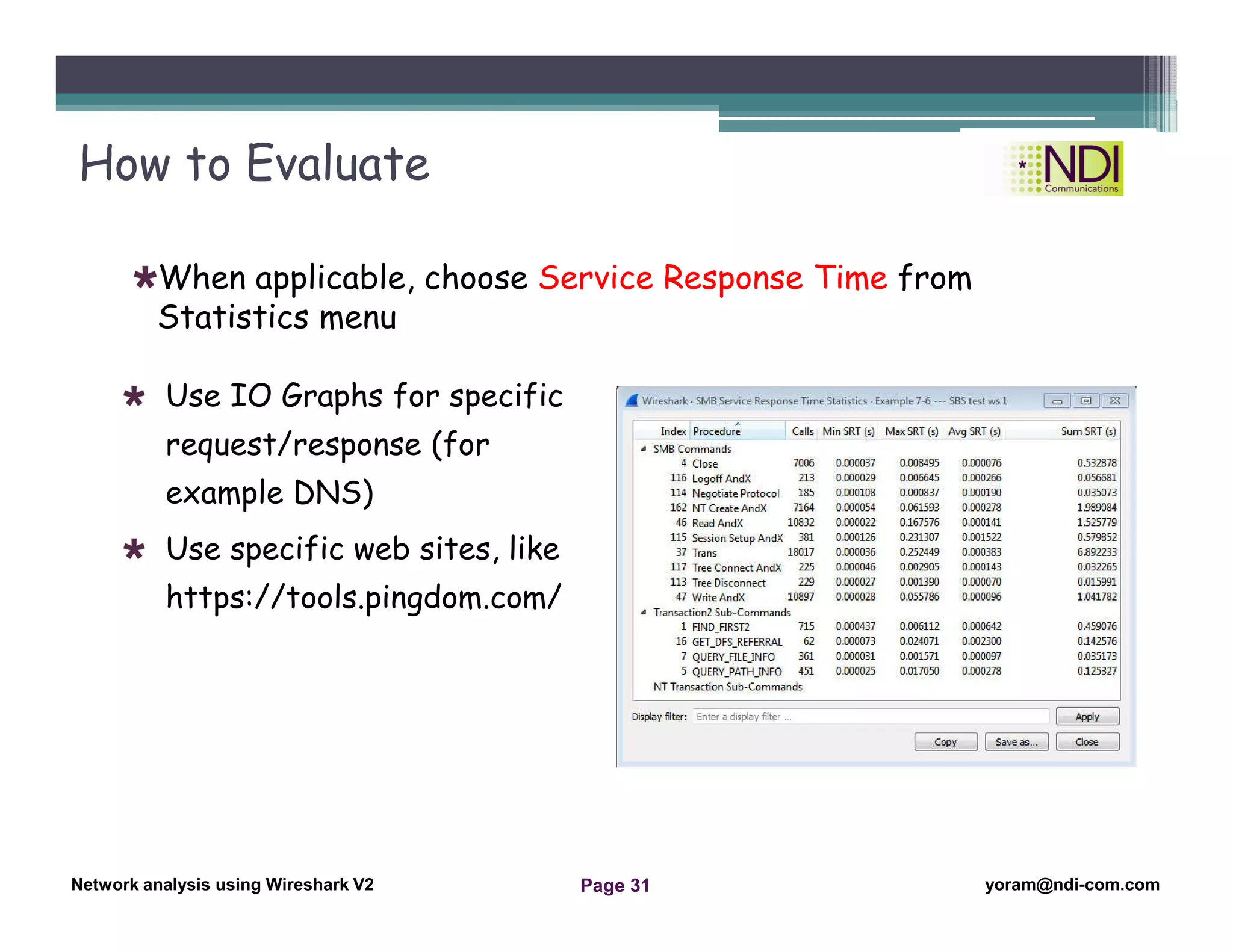 Lesson 7 Network Analysis Using Wireshark Advanced Statistics Tools Pdf