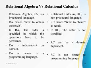 Chapter-7 Relational Calculus | PPTX | Databases | Computer Software and Applications