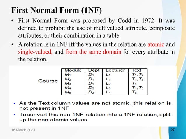 Chapter 9 Normalization Pptx Databases Computer Software And Applications