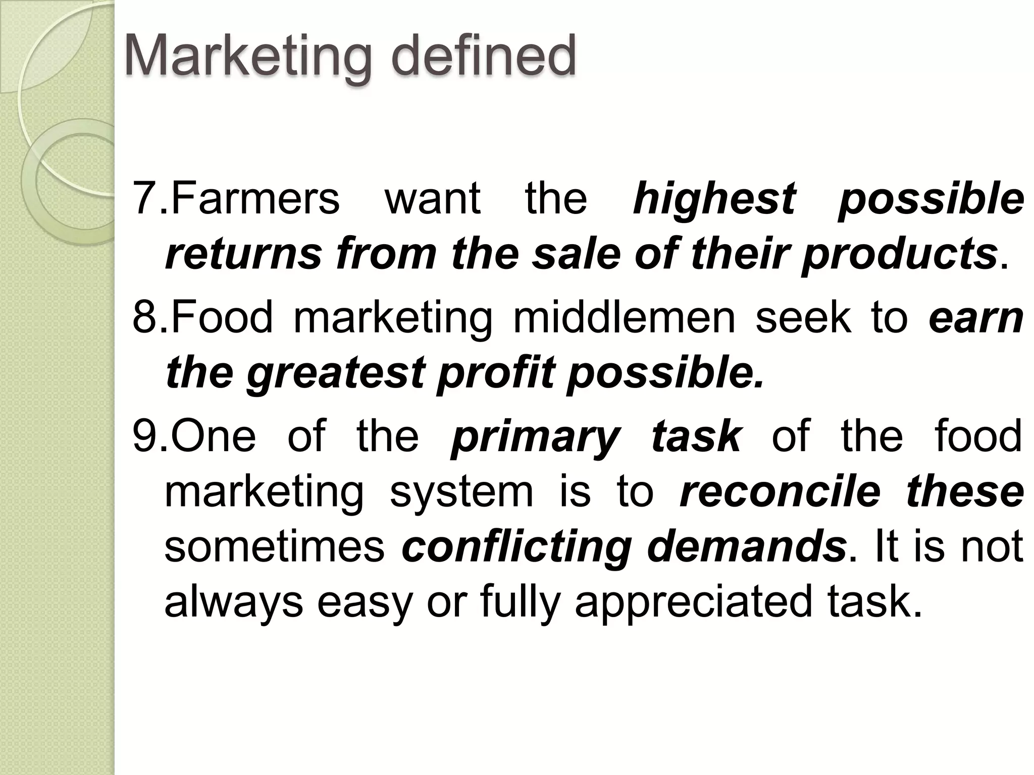 chapter one of agricultural marketing | PPTX