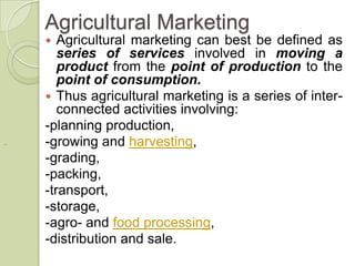 chapter one of agricultural marketing | PPTX