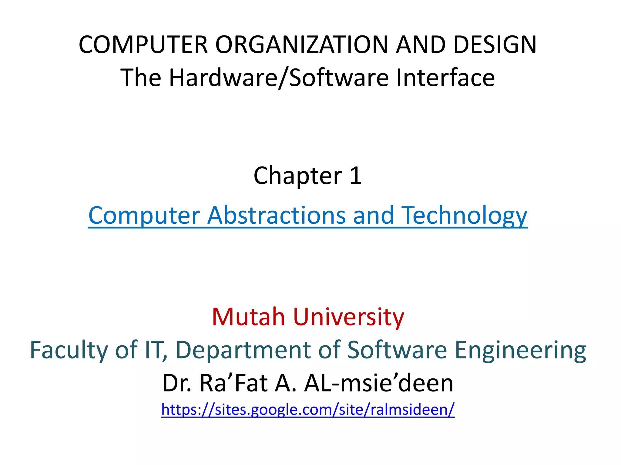 Computer Organization and Design | PPTX