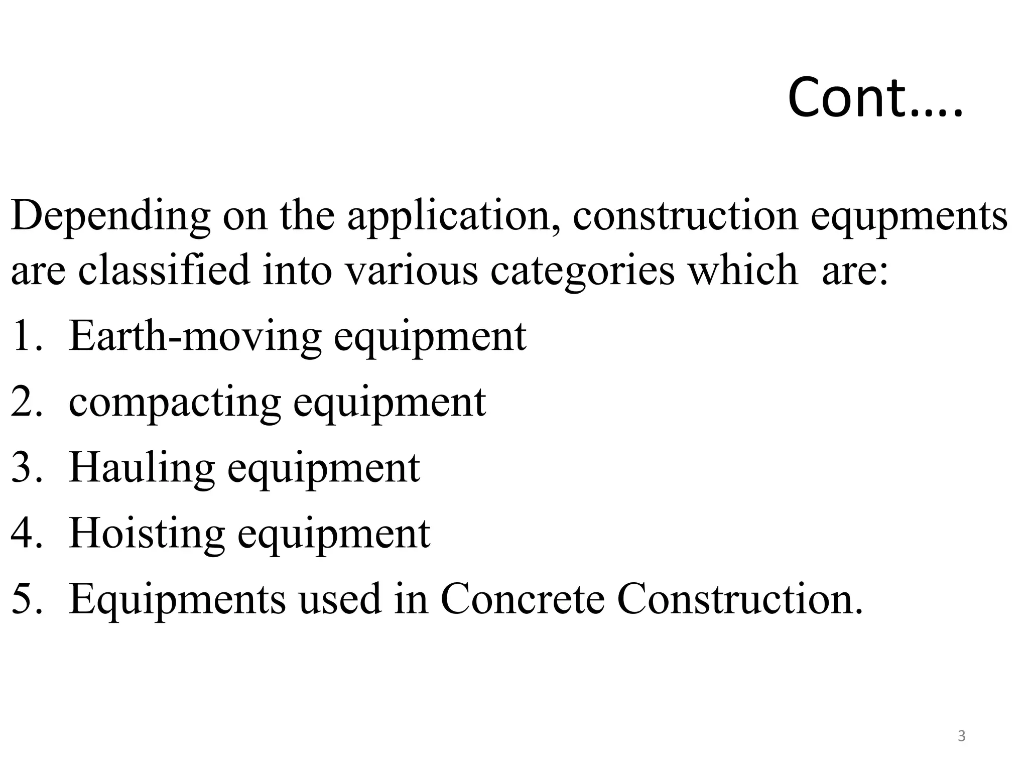 Classification of heavy duty and construction equipment | PPTX