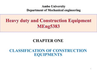 Classification of heavy duty and construction equipment | PPTX