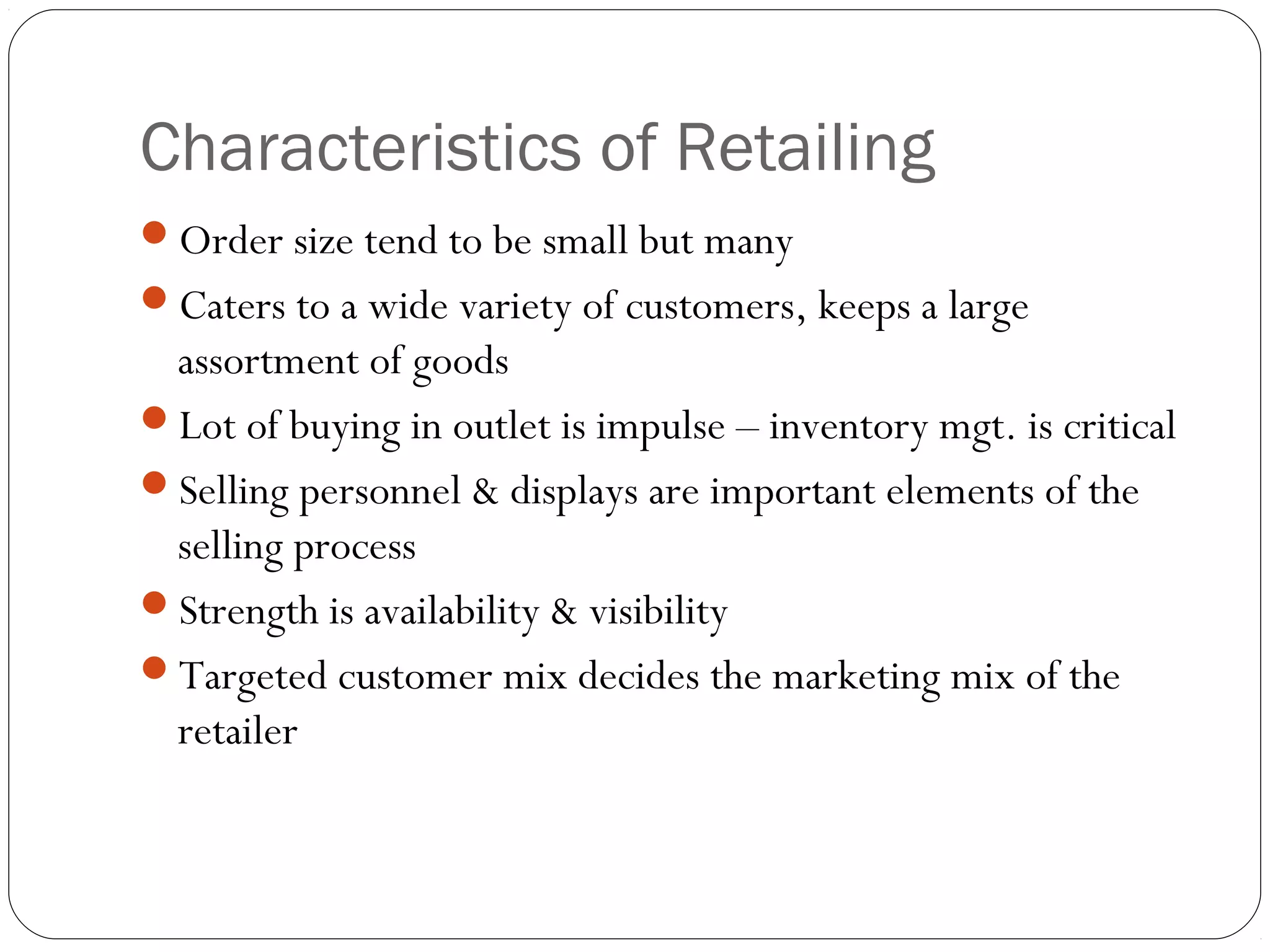 Ch. 1 introduction of retail | PPT | Retail Industry | Industries