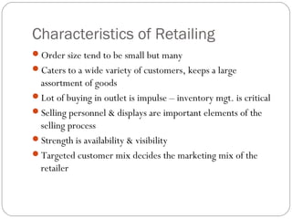 Ch. 1 introduction of retail | PPT | Retail Industry | Industries