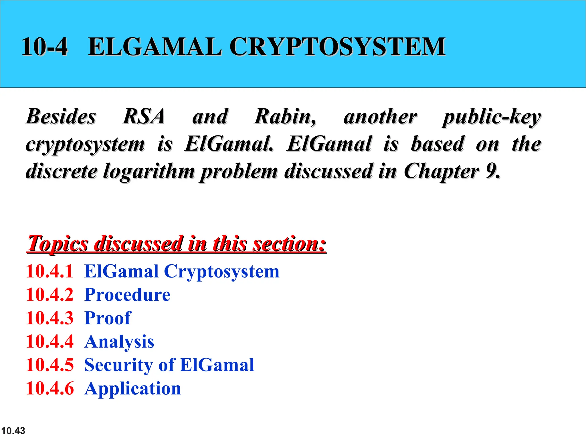 Ch 10 Eliptic Curve Cryptosystemsforouzanppt