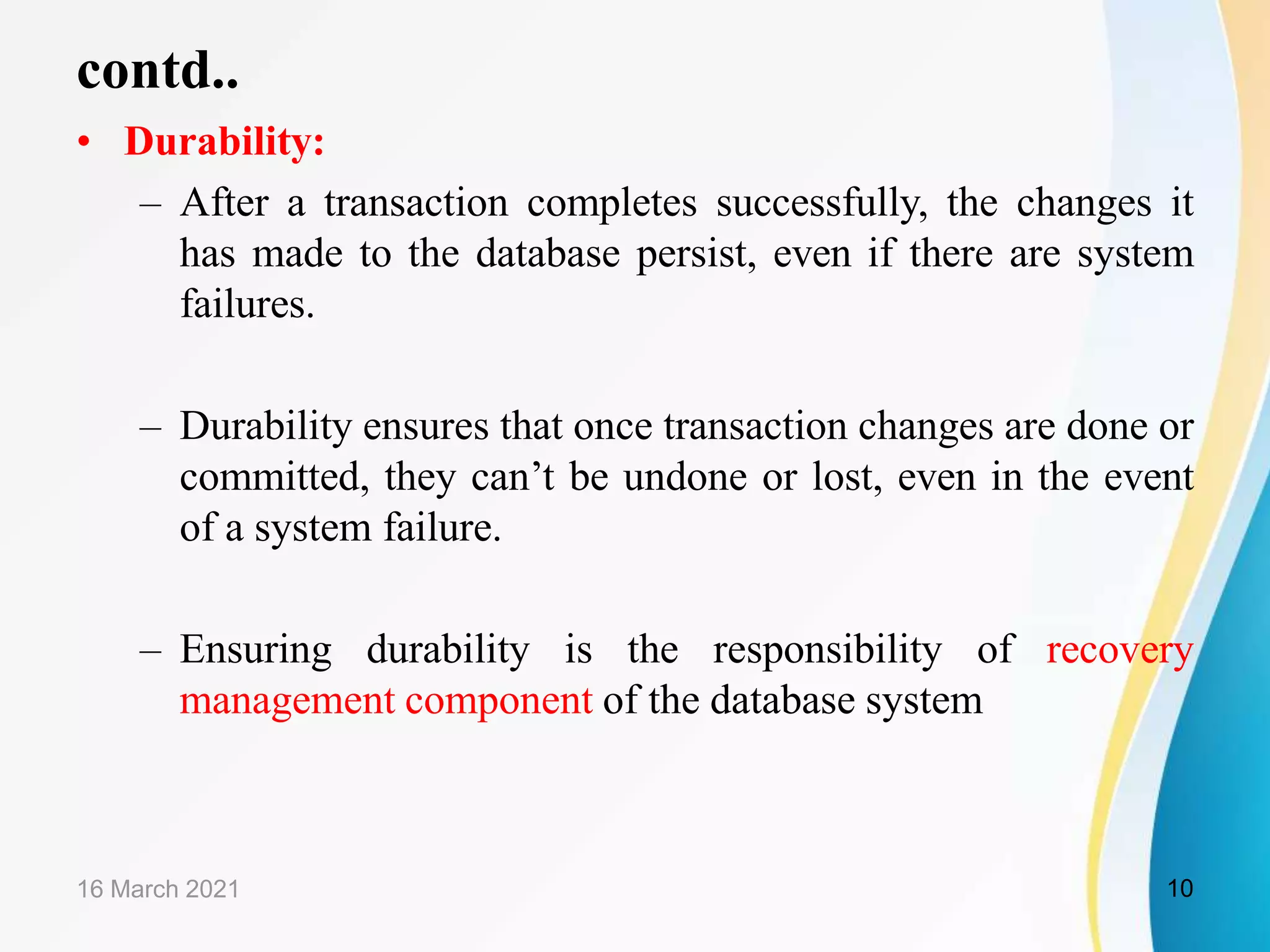 Chapter-10 Transaction Processing and Error Recovery | PPTX