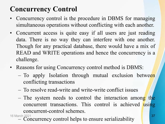 Chapter-10 Transaction Processing and Error Recovery | PPTX | Databases | Computer Software and ...