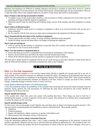 5203 Disaster and Climate Resilience, Occupational Health and Safety | PDF