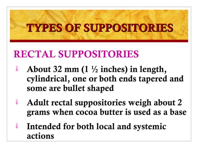 Ch.12 suppositories | PPT