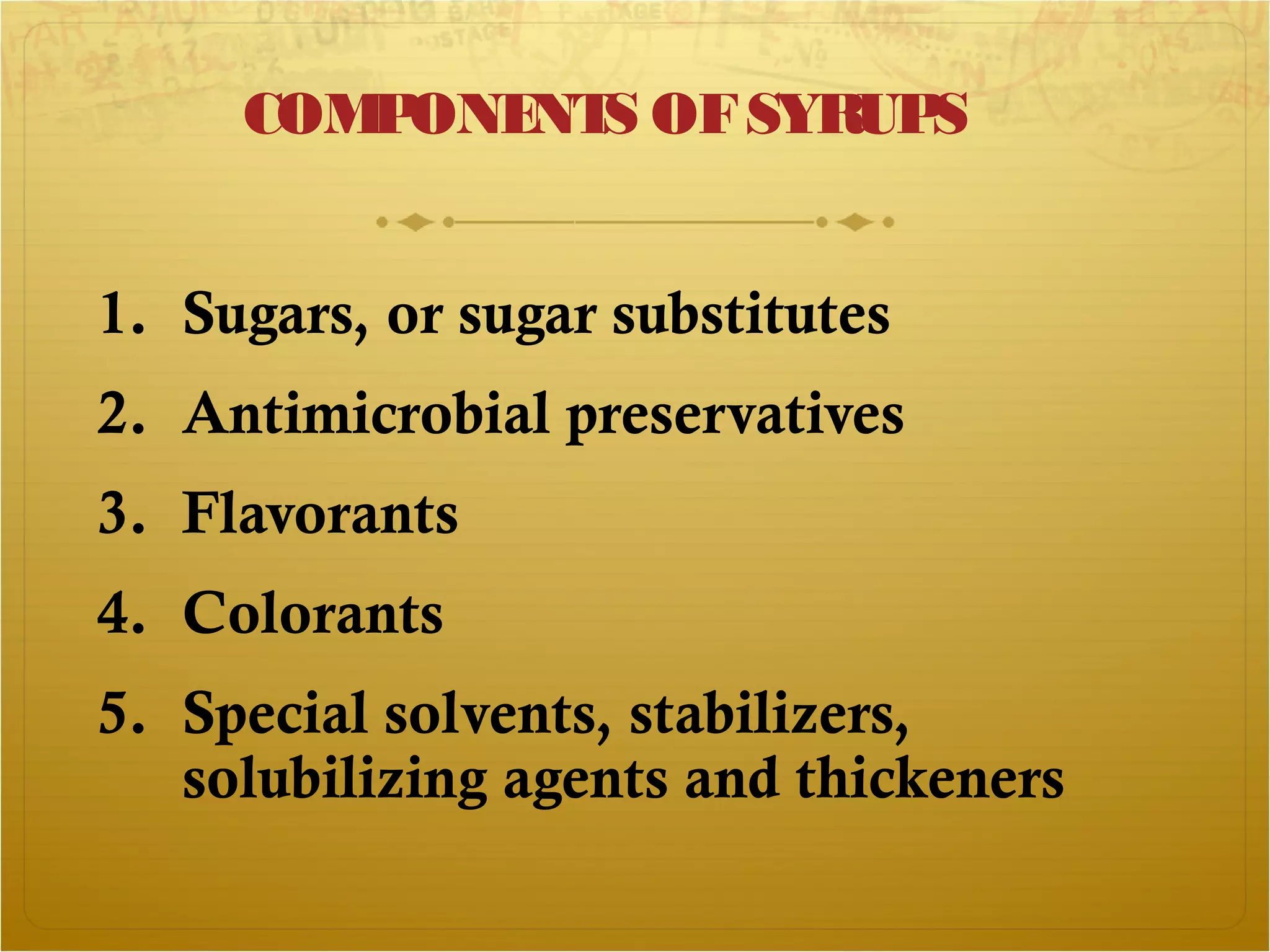 Ch.13 part 2 syrups, elixirs, spirits | PPT