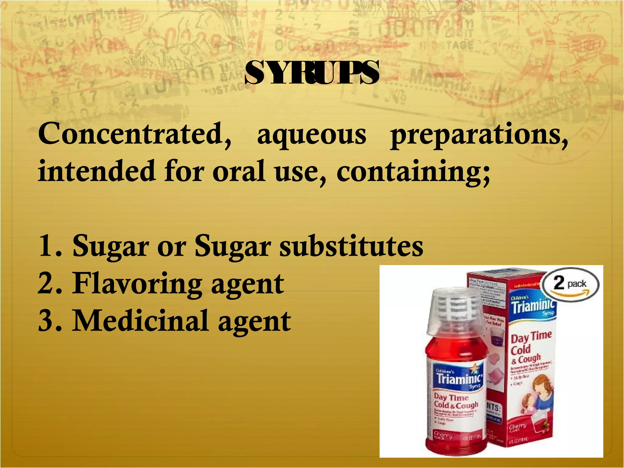 Ch.13 part 2 syrups, elixirs, spirits | PPT