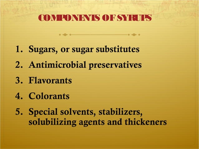Ch.13 part 2 syrups, elixirs, spirits | PPT