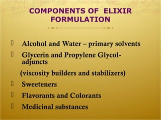 Ch.13 part 2 syrups, elixirs, spirits | PPT
