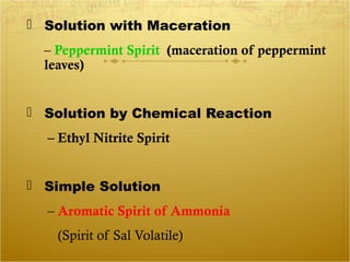 Ch.13 part 2 syrups, elixirs, spirits | PPT