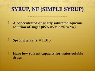 Ch.13 part 2 syrups, elixirs, spirits | PPT