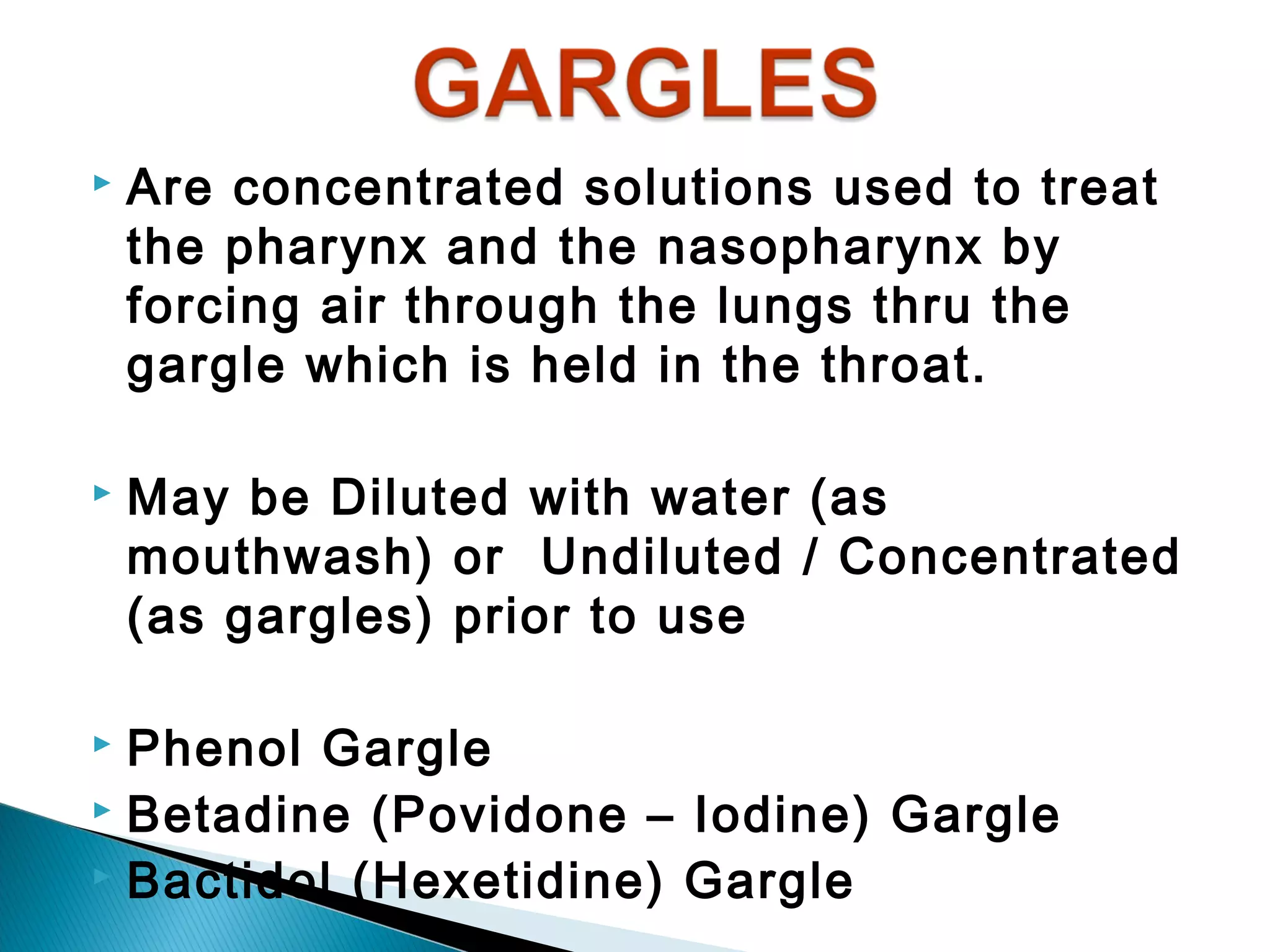 Ch.13 part 3 gargles, washes, enemas | PPT