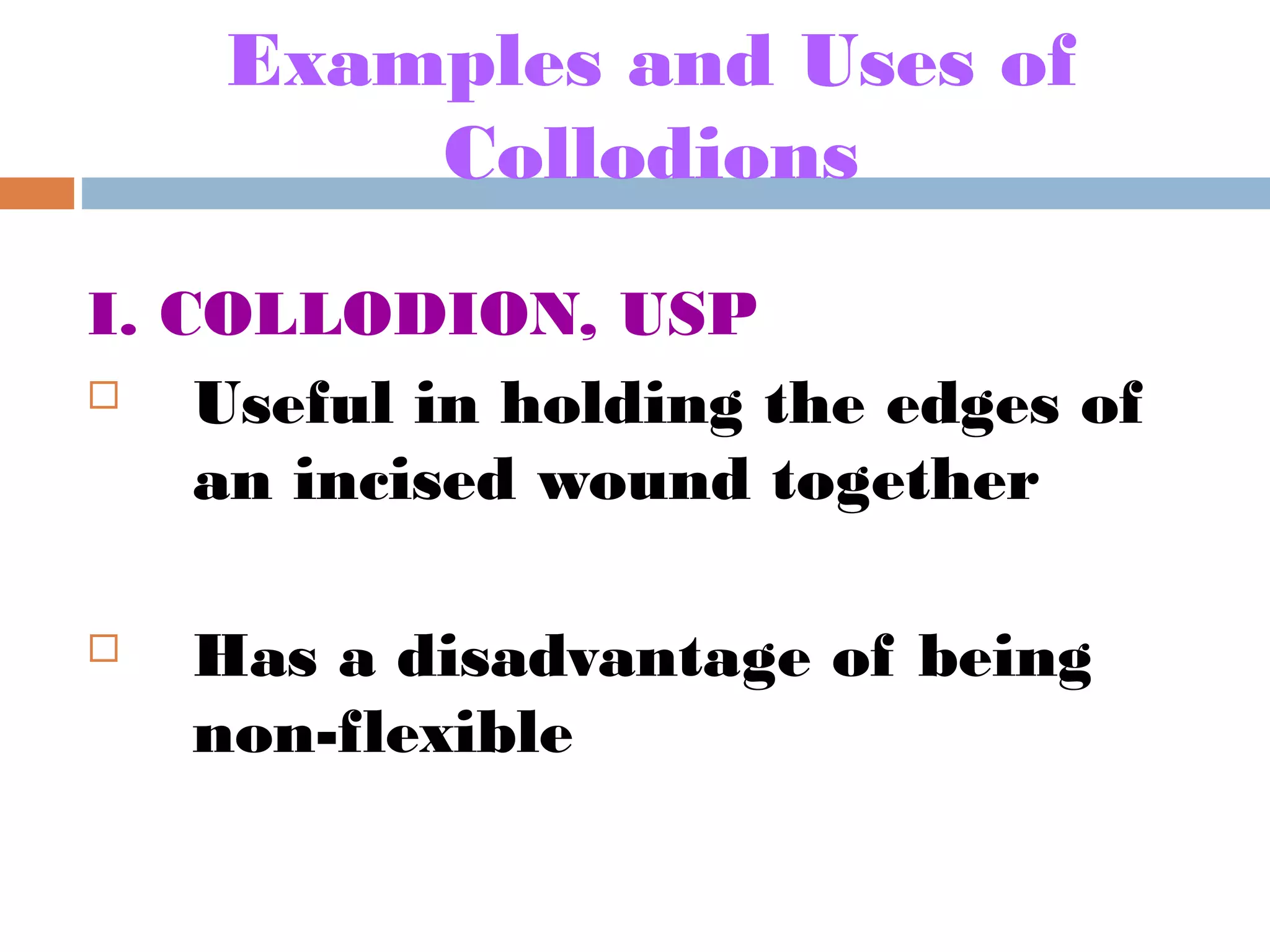 Ch.13 part 4 liniment, collodion, glycerite | PPT
