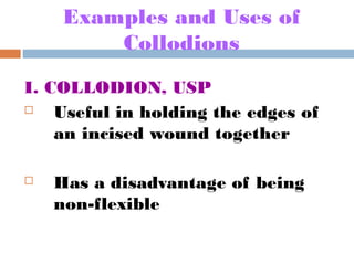 Ch.13 part 4 liniment, collodion, glycerite | PPT