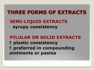 Ch.13 part 5 tinctures, extracts | PPT