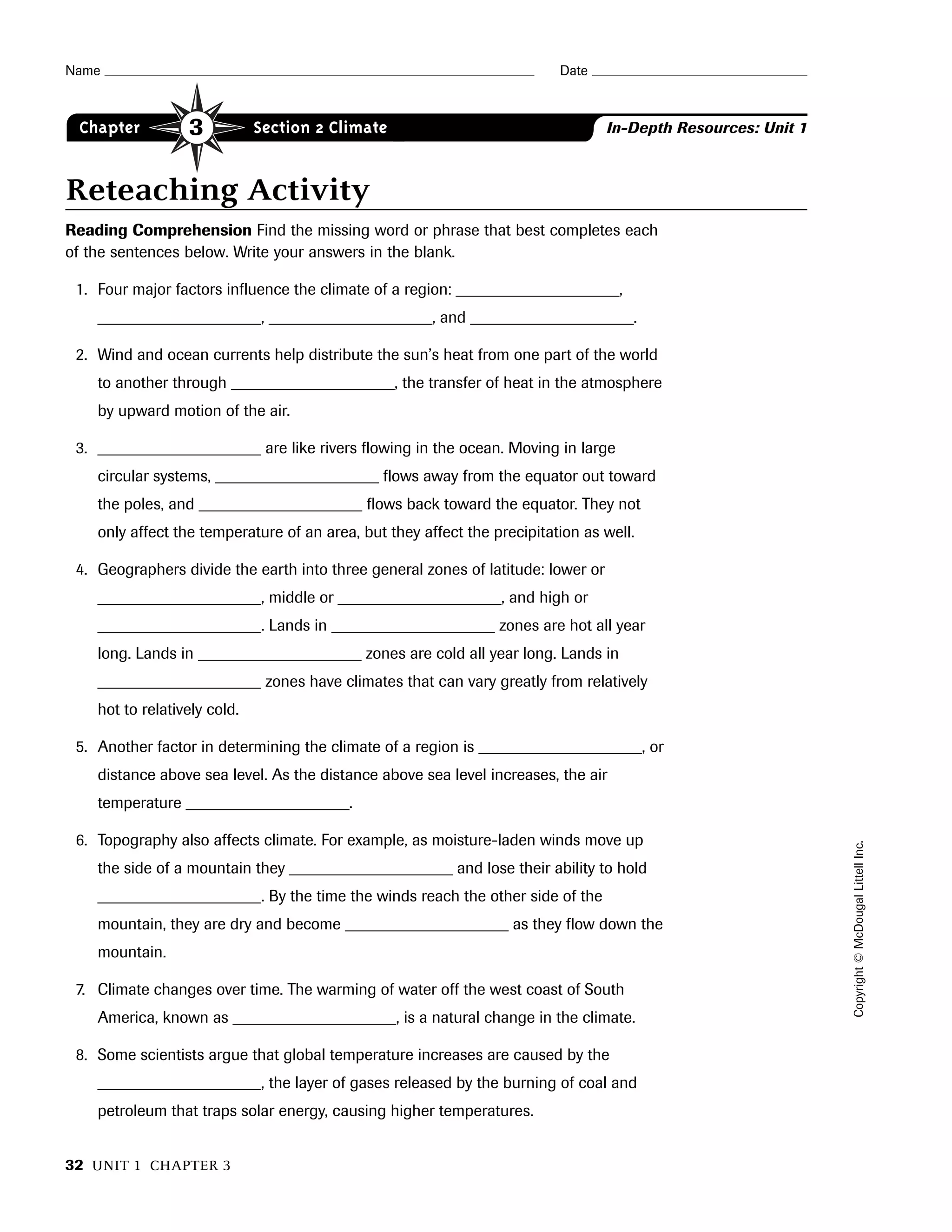 Ch. 3 section 2 worksheet | PDF