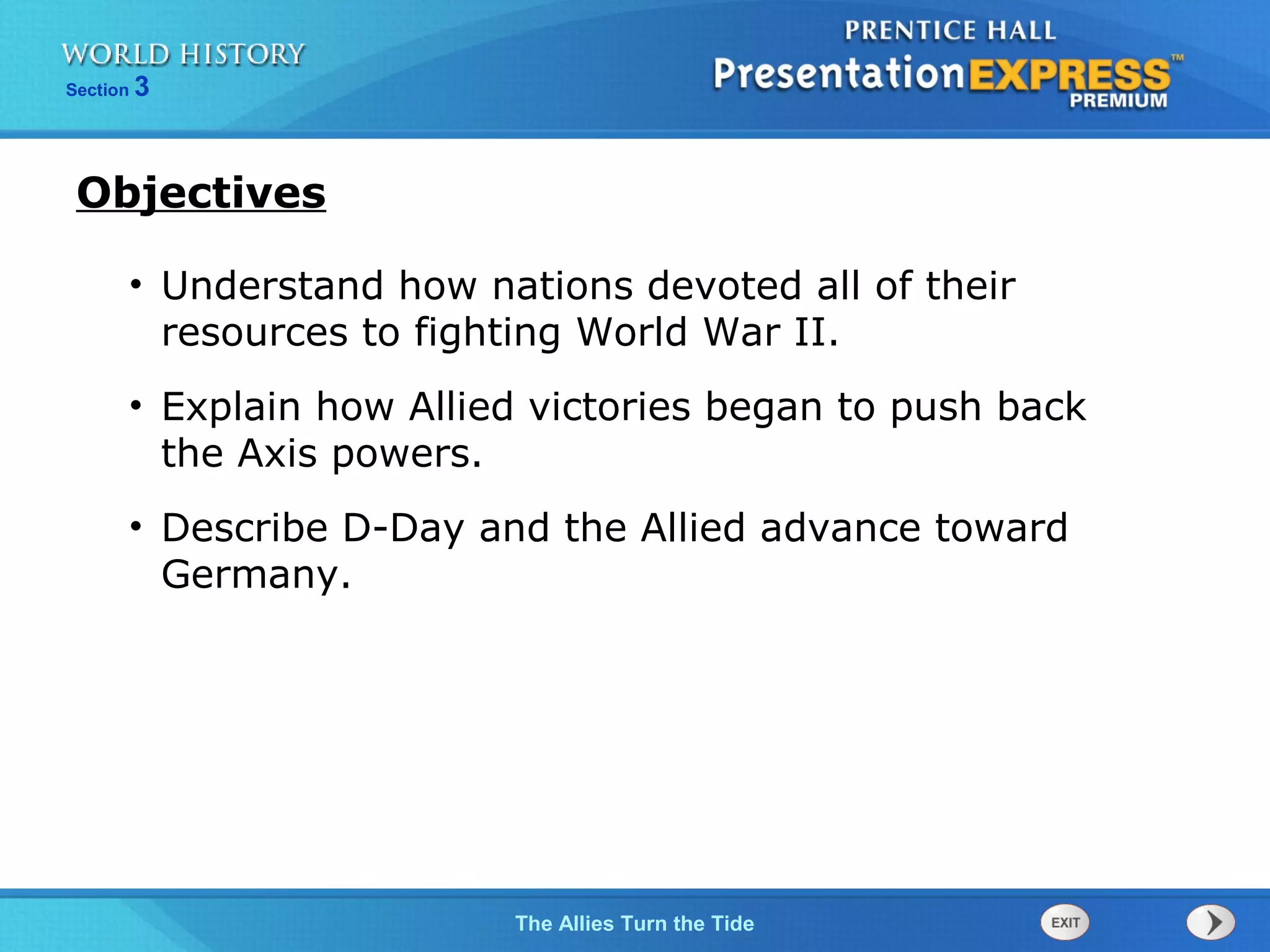 Ch. 17 section 3 the allies turn the tide | PPT