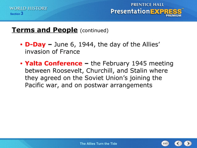 Ch. 17 section 3 the allies turn the tide | PPT