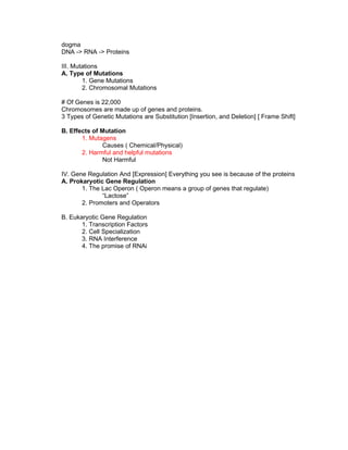 Ch. 13 rna & protein synthesis notes | DOC
