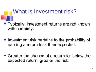 Risk, Return, & the Capital Asset Pricing Model | PPT