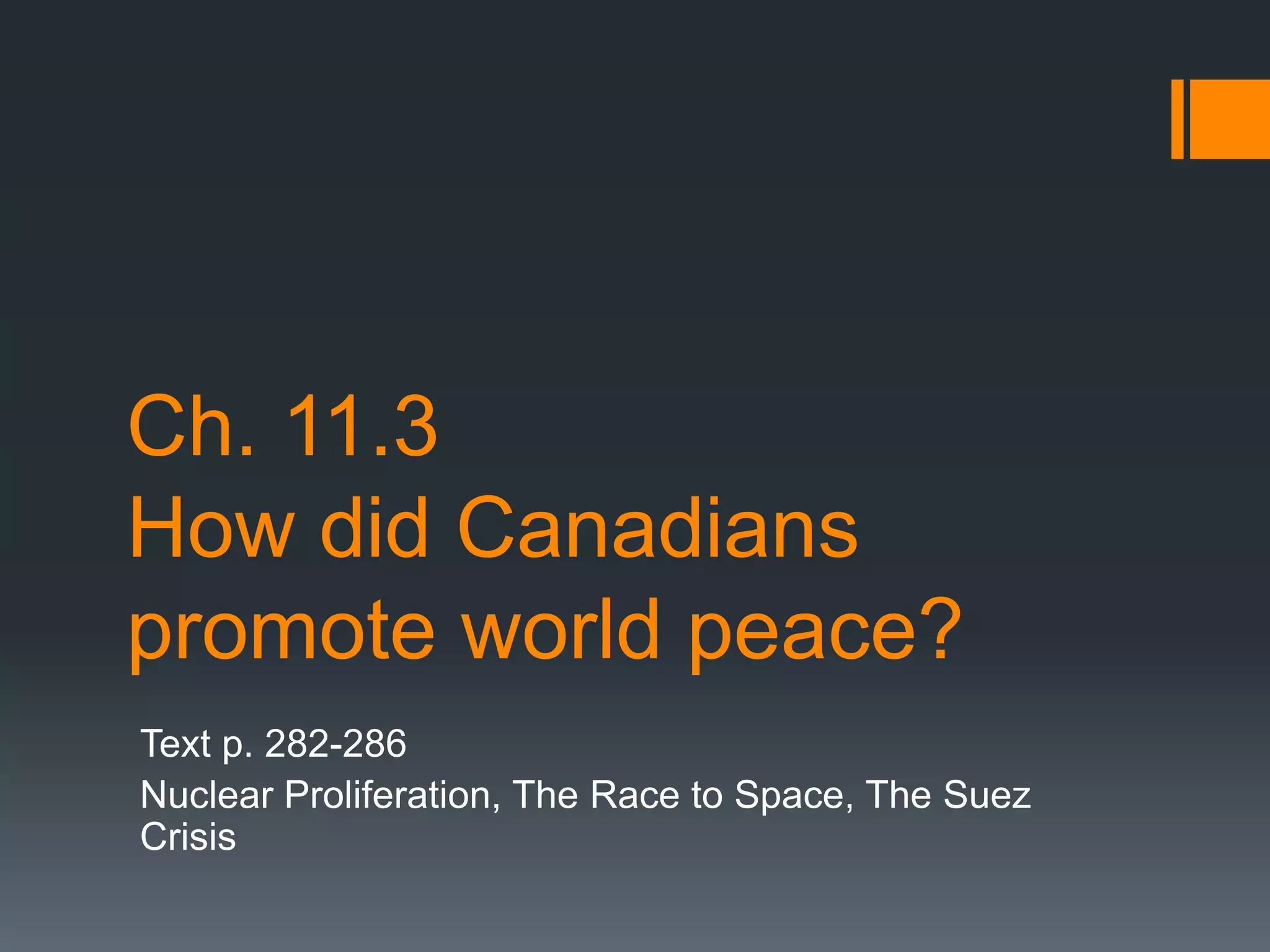 CHC2D Ch. 11.3 Canadian Peacekeeping | PPT
