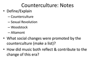 Counterculture of the 60s | PPT
