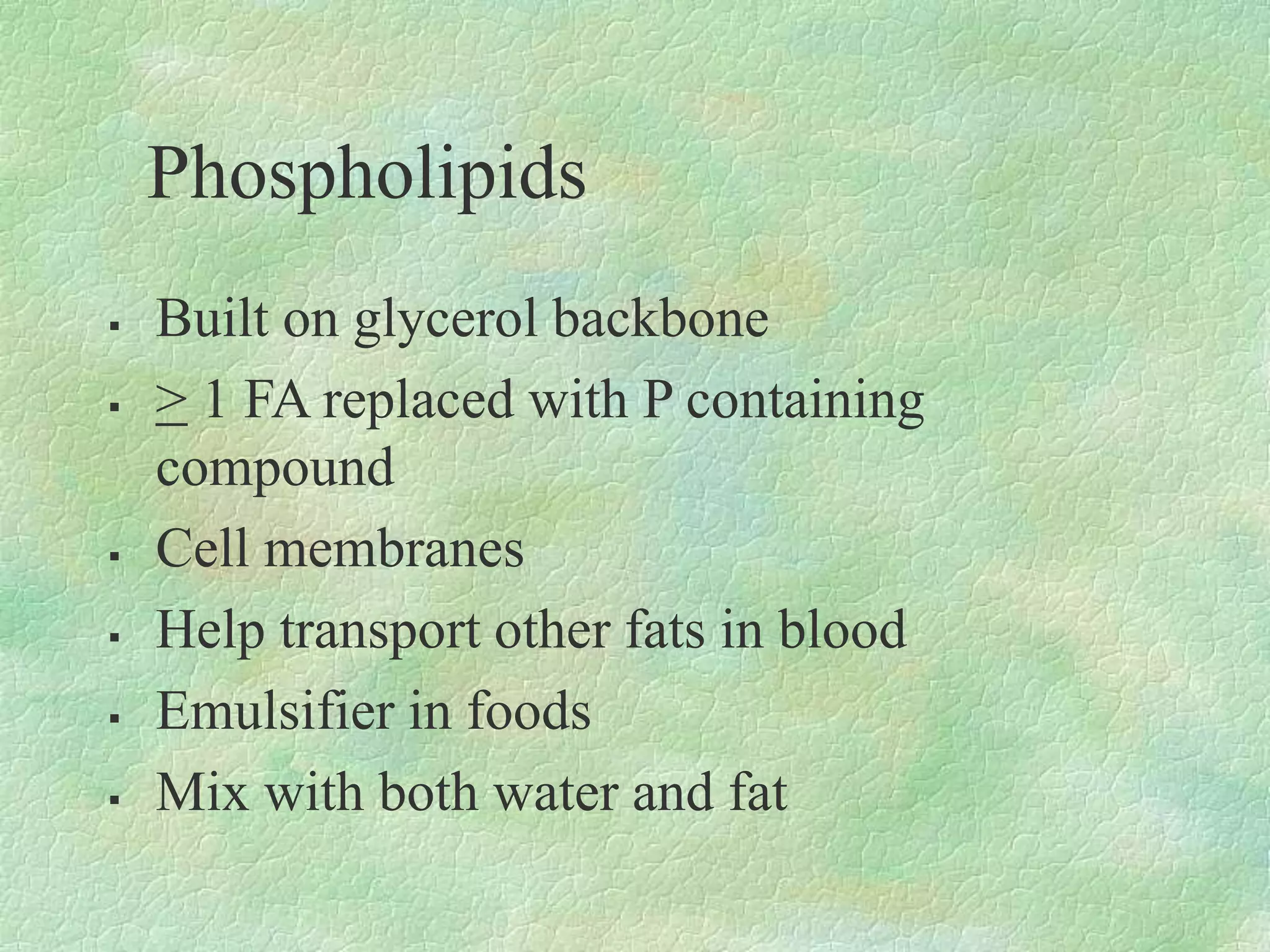 Ch. 5 lipids to be taught | PPT