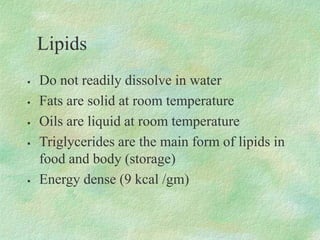Ch. 5 lipids to be taught | PPT