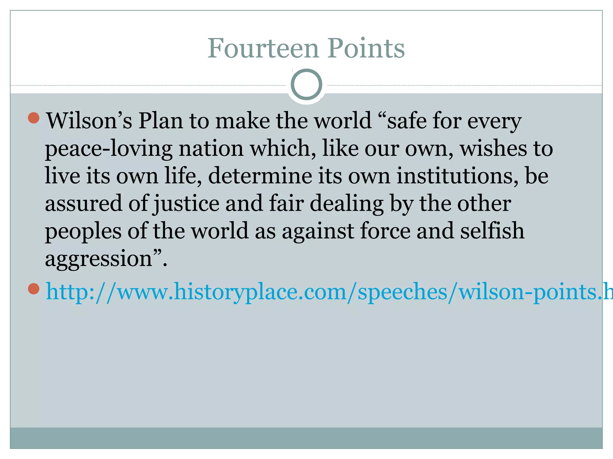 Wilson's Postwar Plan | PPT
