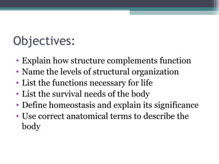 Anatomy & Physiology Lecture Notes - Ch. 1 introduction | PPT