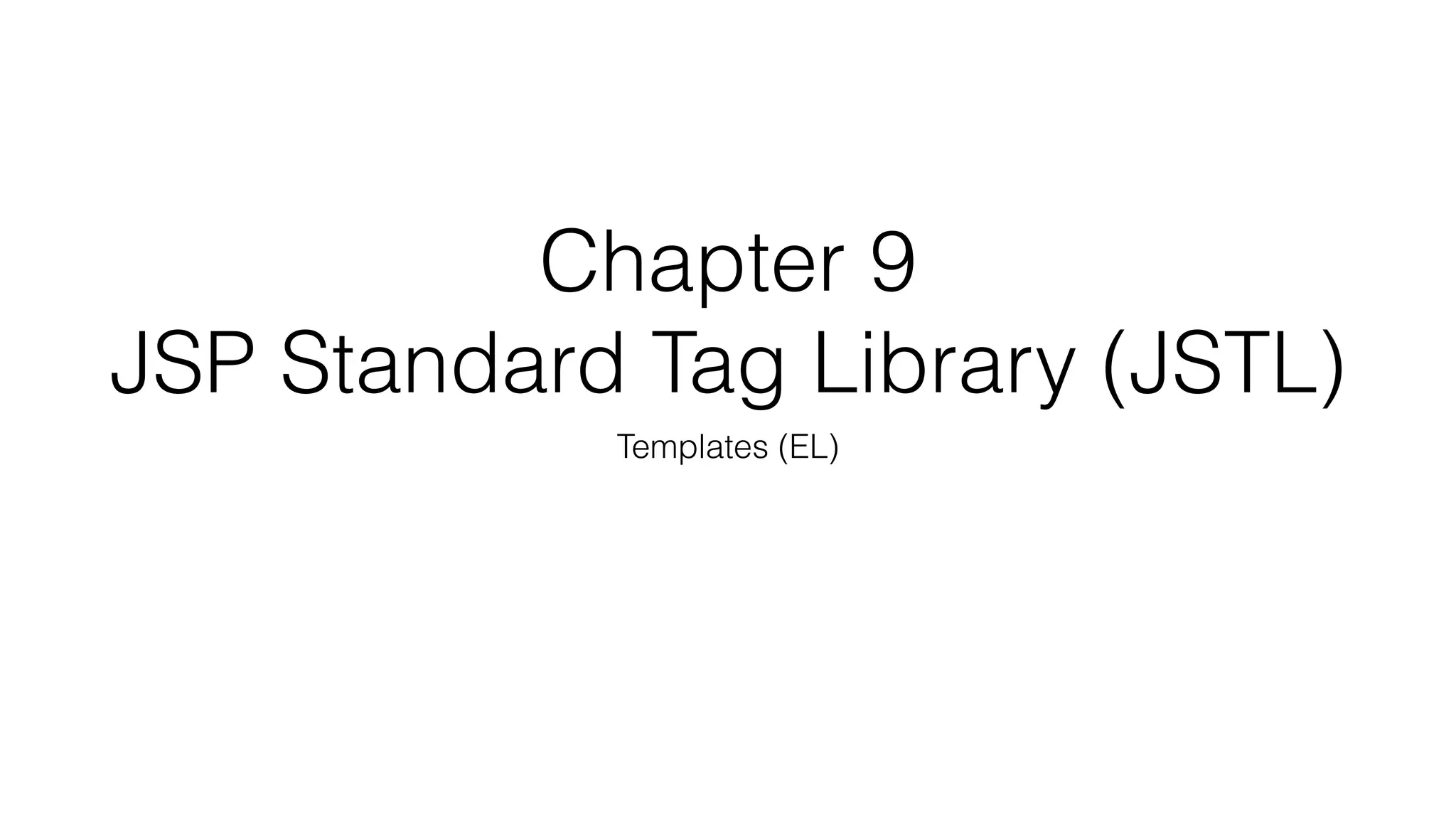 Ch. 9 jsp standard tag library | PDF