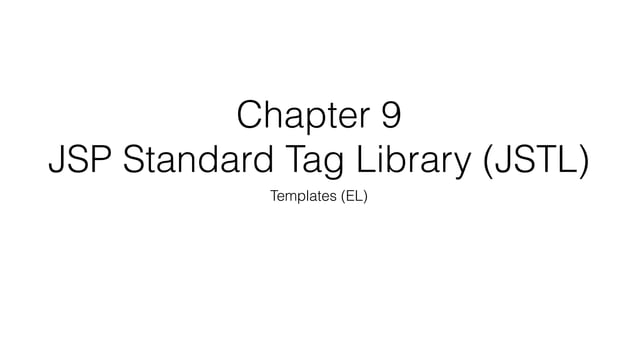Ch. 9 jsp standard tag library | PDF