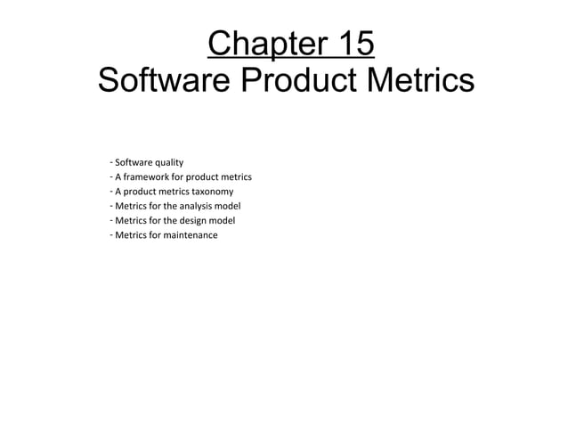 Chapter 15 software product metrics | PPT