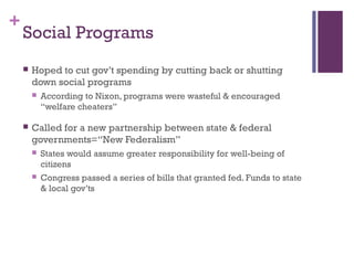 Nixon's Domestic & Foreign Policies | PPT