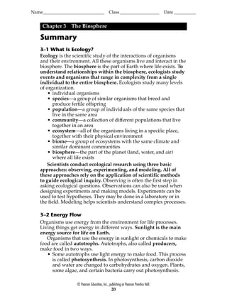 Ch. 3 Notes Biosphere | PDF