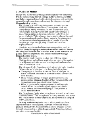 Ch. 3 Notes Biosphere | PDF