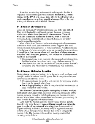 Ch. 14 Genetic Disease Notes | PDF