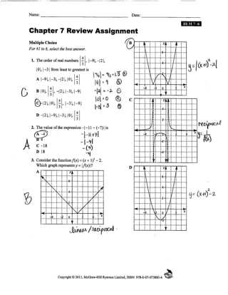 Ch. 7 review assignment key | PDF