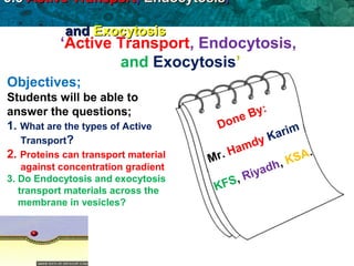 Ch.5 active transport, endocytosis, and exocytosis By Hamdy Karim | PPT | Brain and Nervous ...