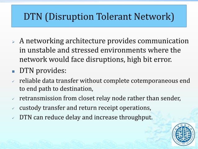 Network Coding in Disruption Tolerant Network (DTN) | PPT