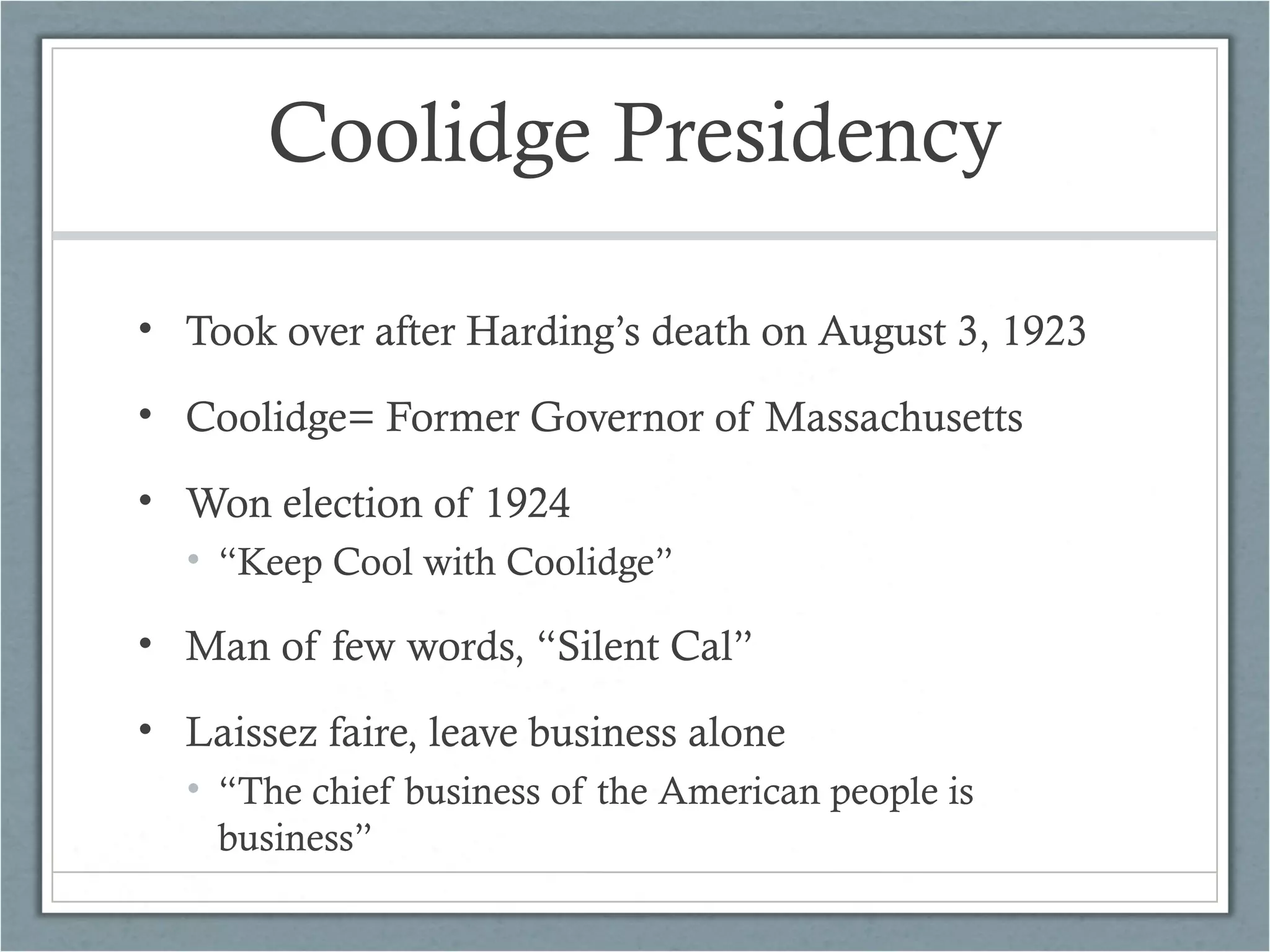 A Republican Decade (1920s) | PPT